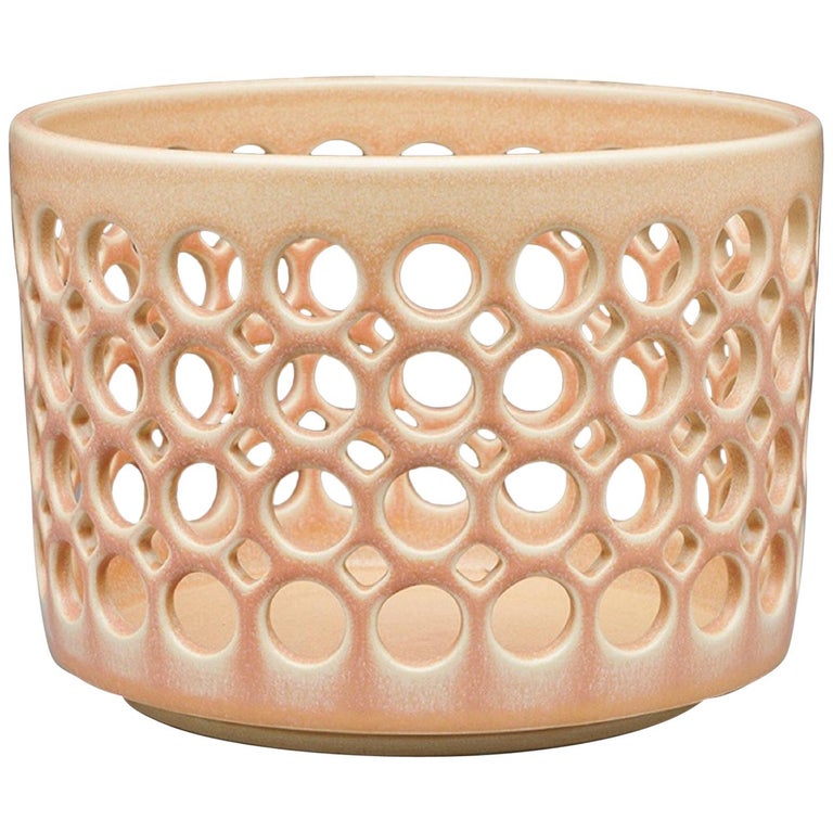 Pierced Cylindrical Bowl, Blush, In Stock For Sale at 1stDibs