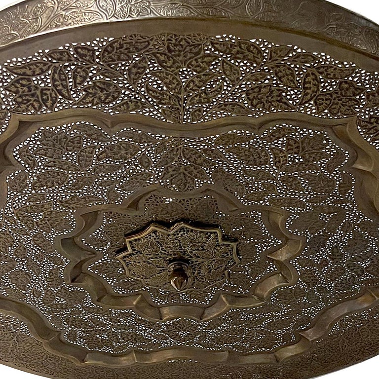 Pierced Metal Moroccan Light Fixture For Sale at 1stDibs
