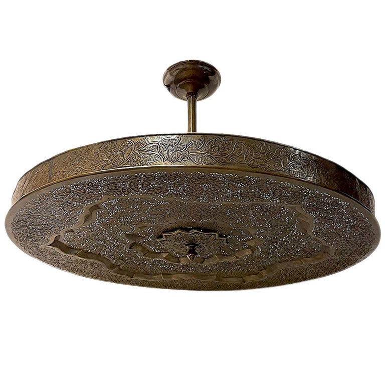 Pierced Metal Moroccan Light Fixture For Sale at 1stDibs