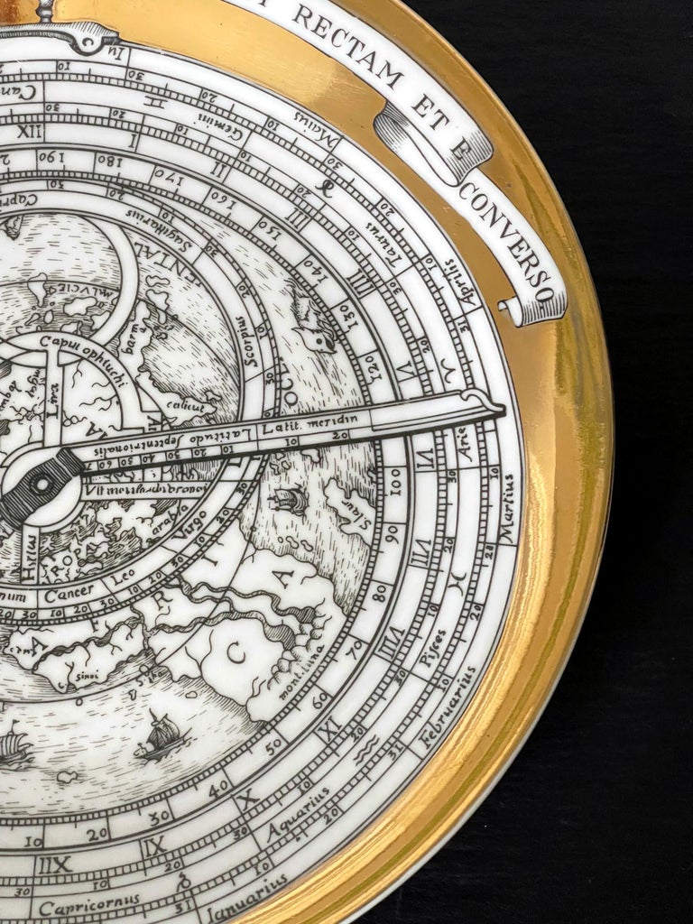 Piero Fornasetti Astrolabe Porcelain Plate 1968 For Sale at 1stDibs