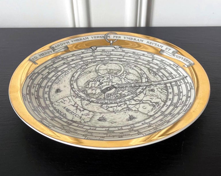 Piero Fornasetti Astrolabe Porcelain Plate 1968 For Sale at 1stDibs