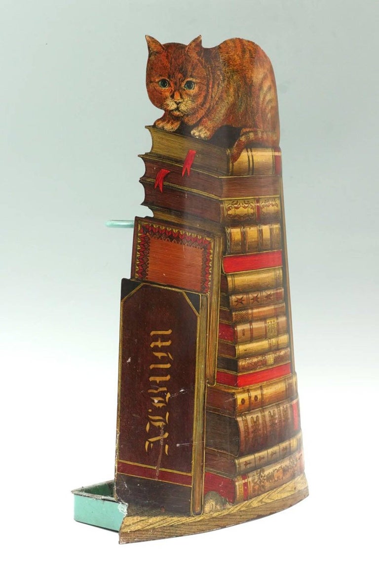 Piero Fornasetti Cat on Books Metal Umbrella Stand, 1960 at 1stDibs