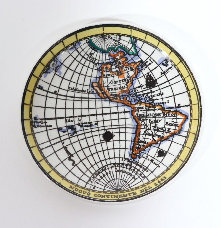 Piero Fornasetti Ceramic Coaster Plates Antichi Planisferi-Ancient Maps ...