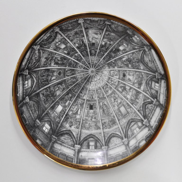 Piero Fornasetti Cupole d'Italia Plate, Battistero di Parma, 1960s For ...