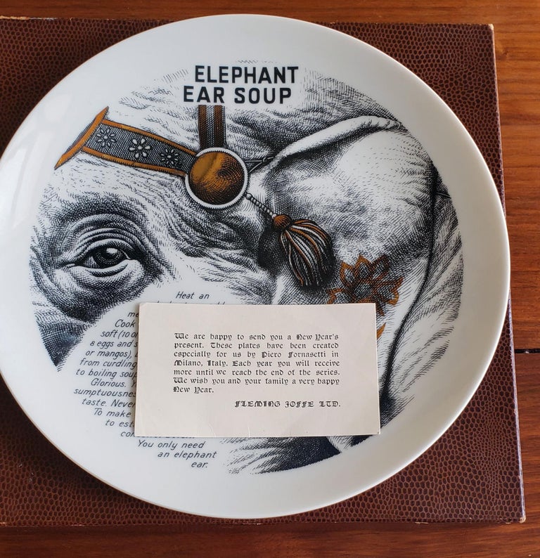 Piero Fornasetti Fleming Joffe Porcelain Recipe Plate, Elephant Ear ...