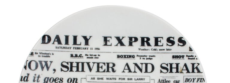 Piero Fornasetti Newspaper Plate, Daily Express, Giornali 'Newspapers ...