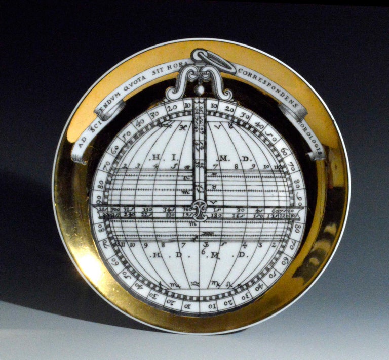 Piero Fornasetti Porcelain Astrolabe Plates in a Complete Set of Twelve ...