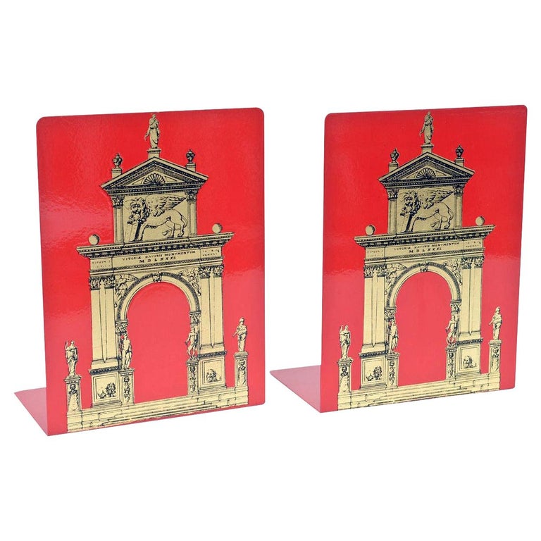 Piero Fornasetti Roman Classical "Porta" Metal Bookends Vintage at 1stDibs