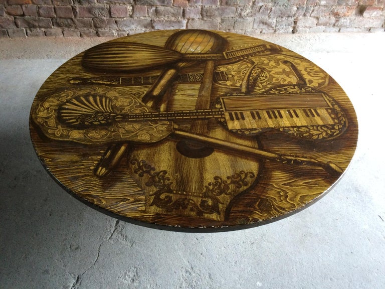 Piero Fornasetti Strumenti Musicali Coffee Table circa 1960s Musical ...