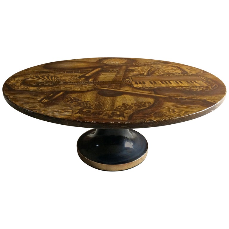 Piero Fornasetti Strumenti Musicali Coffee Table circa 1960s Musical ...