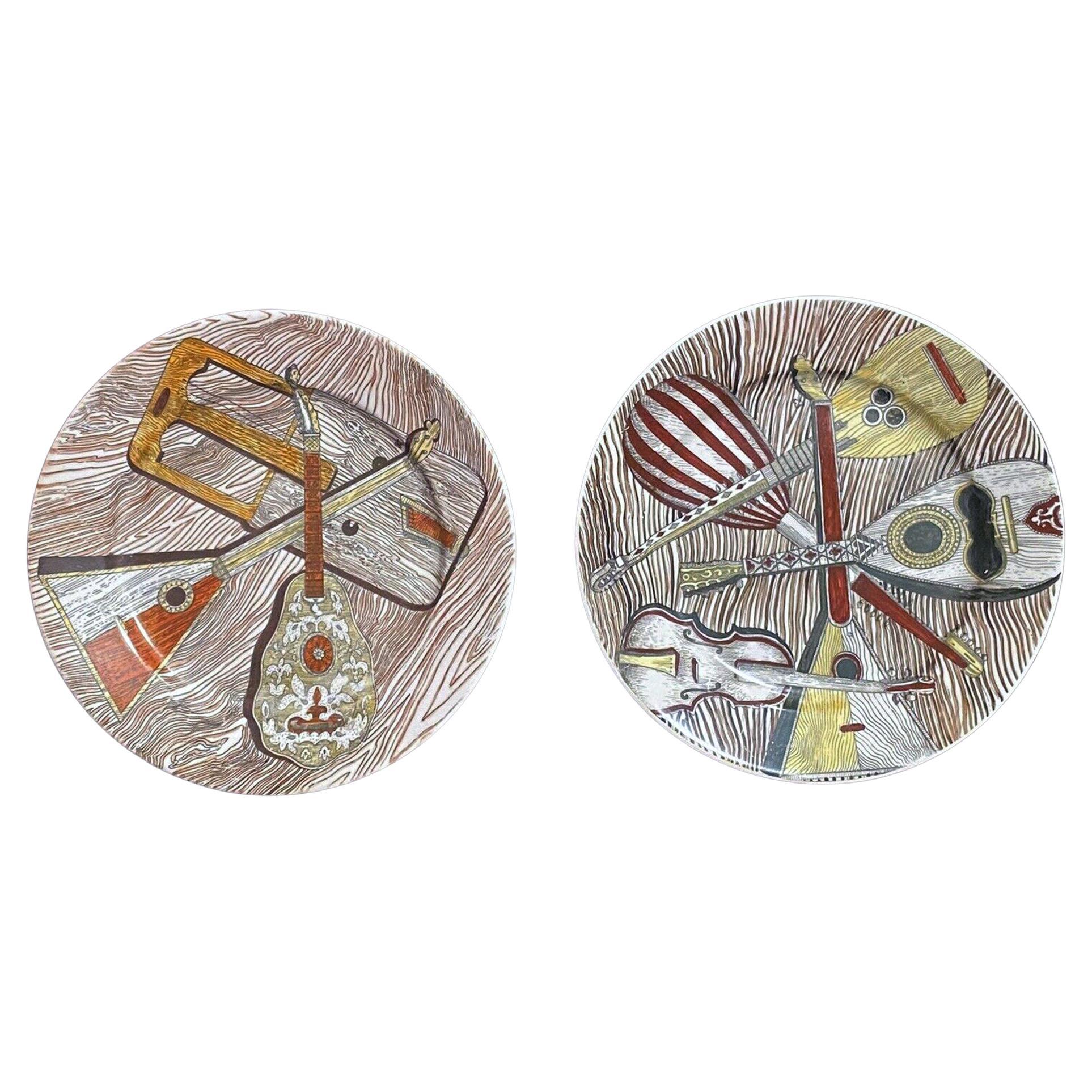 Piero Fornasetti Set of Six Strumenti Musicali Plates, 1950s-1960s For ...