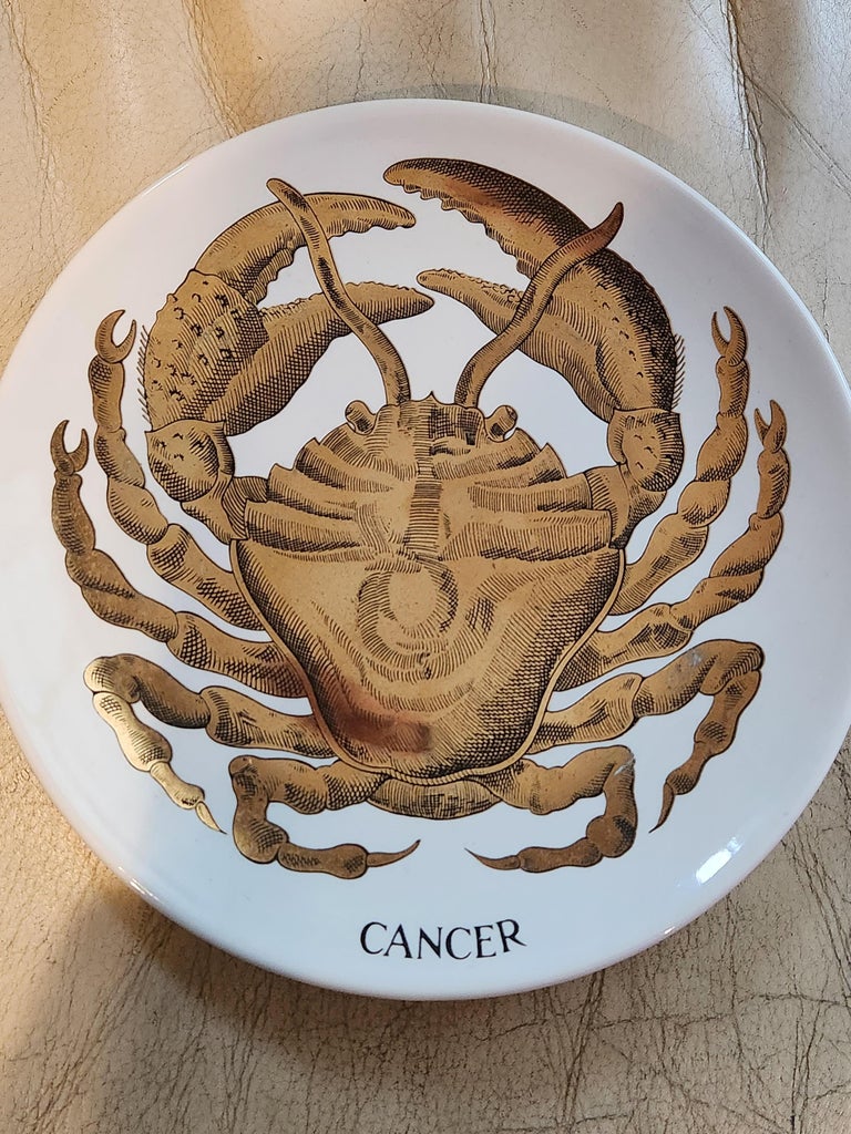 Piero Fornasetti Zodiac Pottery Plate, Cancer at 1stDibs