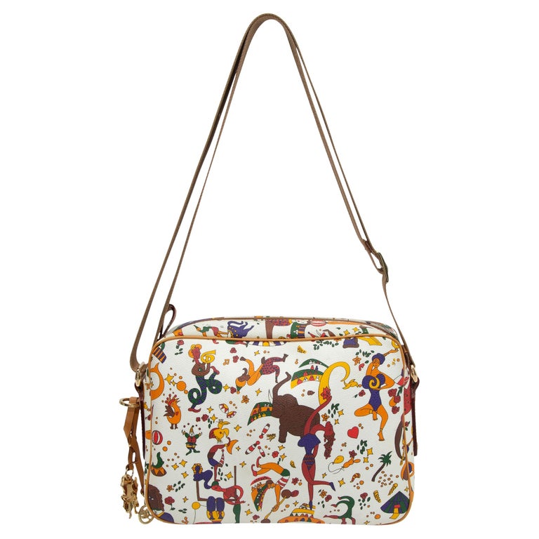 Piero Guidi White and Multicolor Magic Circus Crossbody Bag For Sale at ...