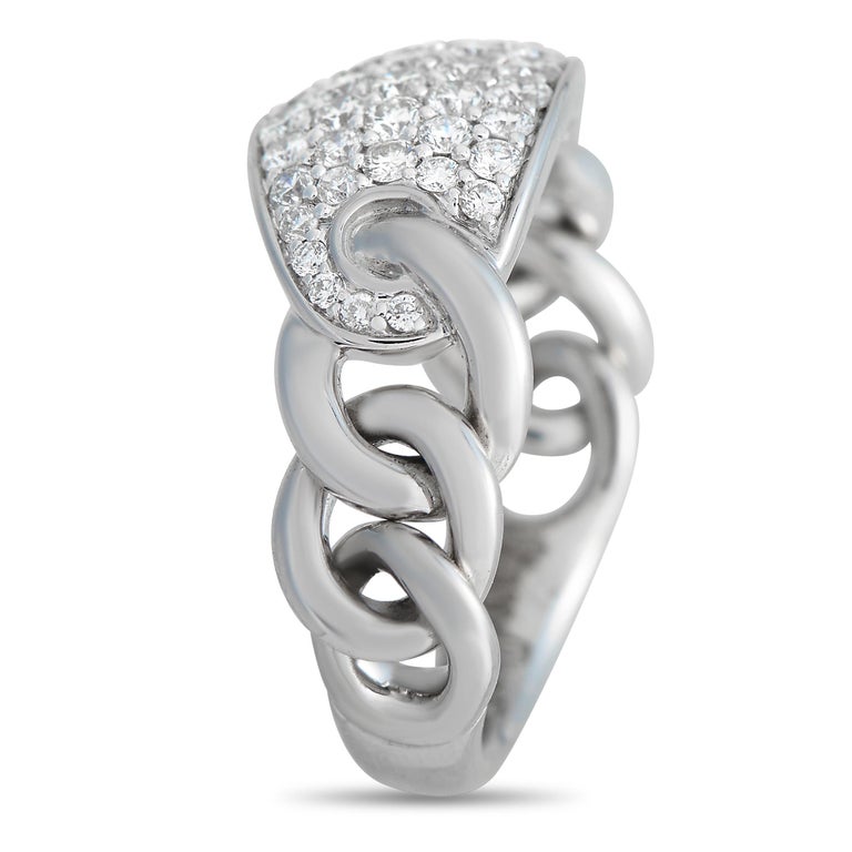 Piero Milano 18K White Gold 0.80 Ct Diamond Ring For Sale at 1stDibs