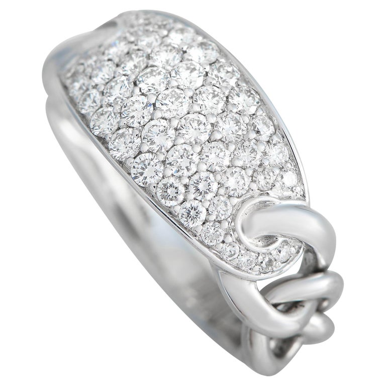Piero Milano 18K White Gold 0.80 Ct Diamond Ring For Sale at 1stDibs