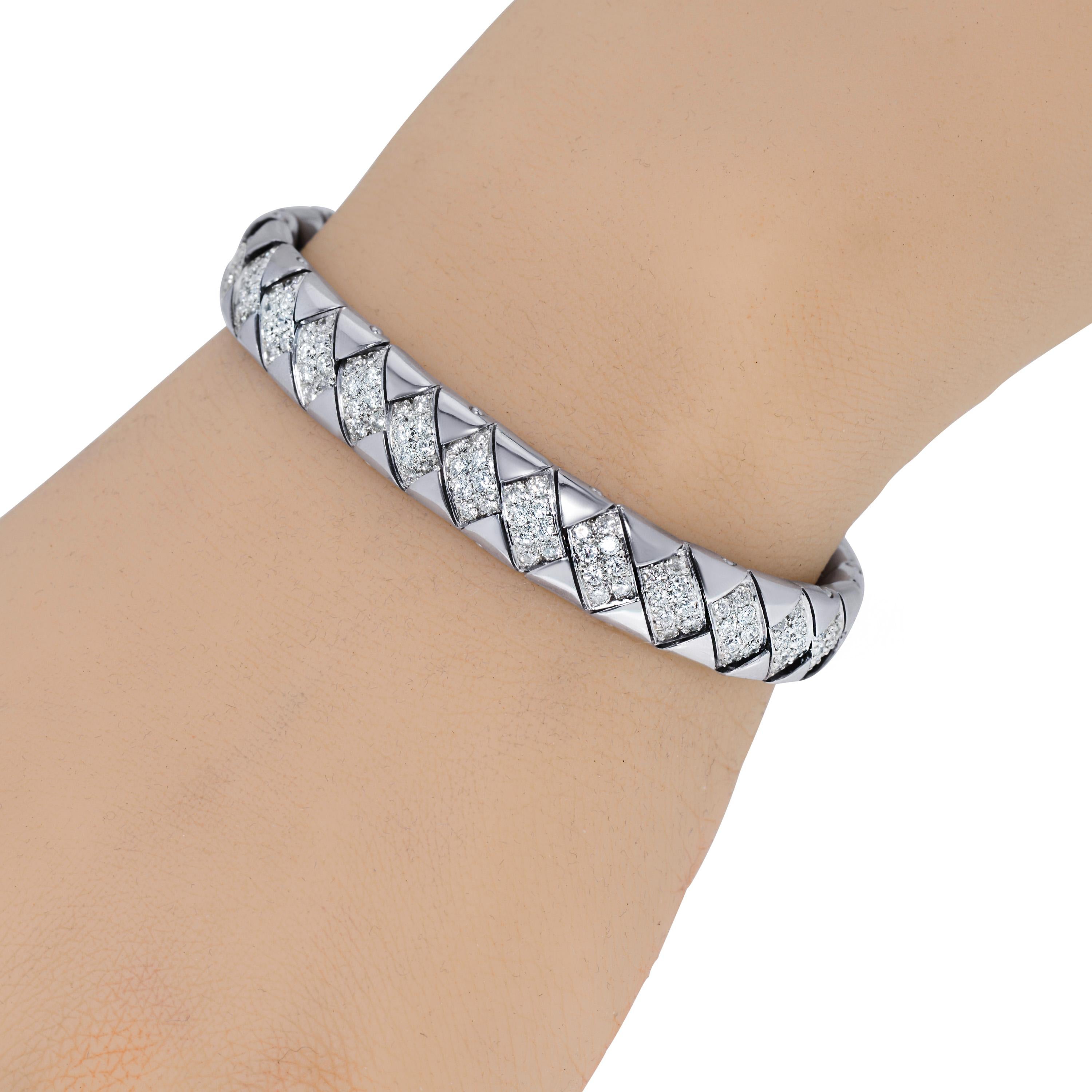 Piero Milano 18k White Gold Diamond Bracelet For Sale at 1stDibs