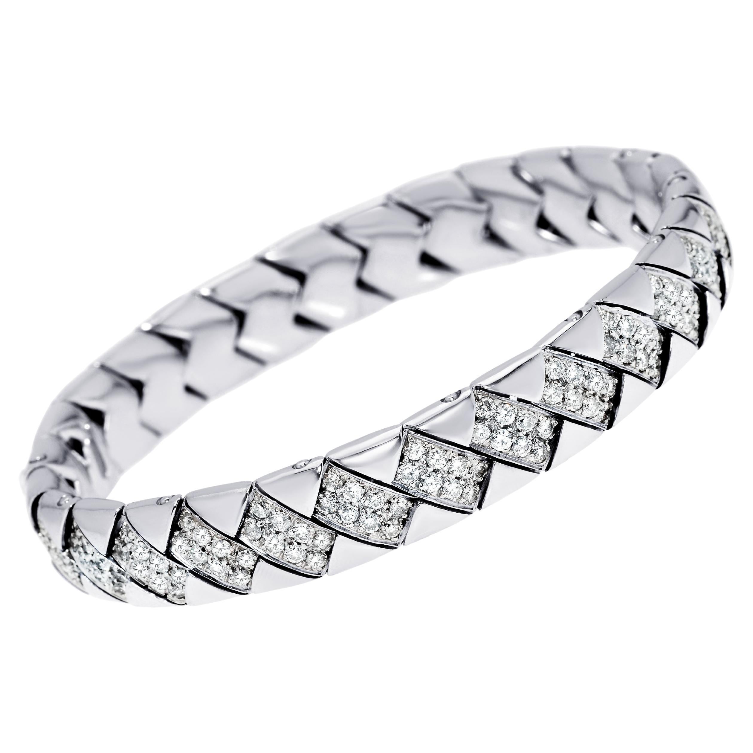 Piero Milano 18k White Gold Diamond Bracelet For Sale at 1stDibs