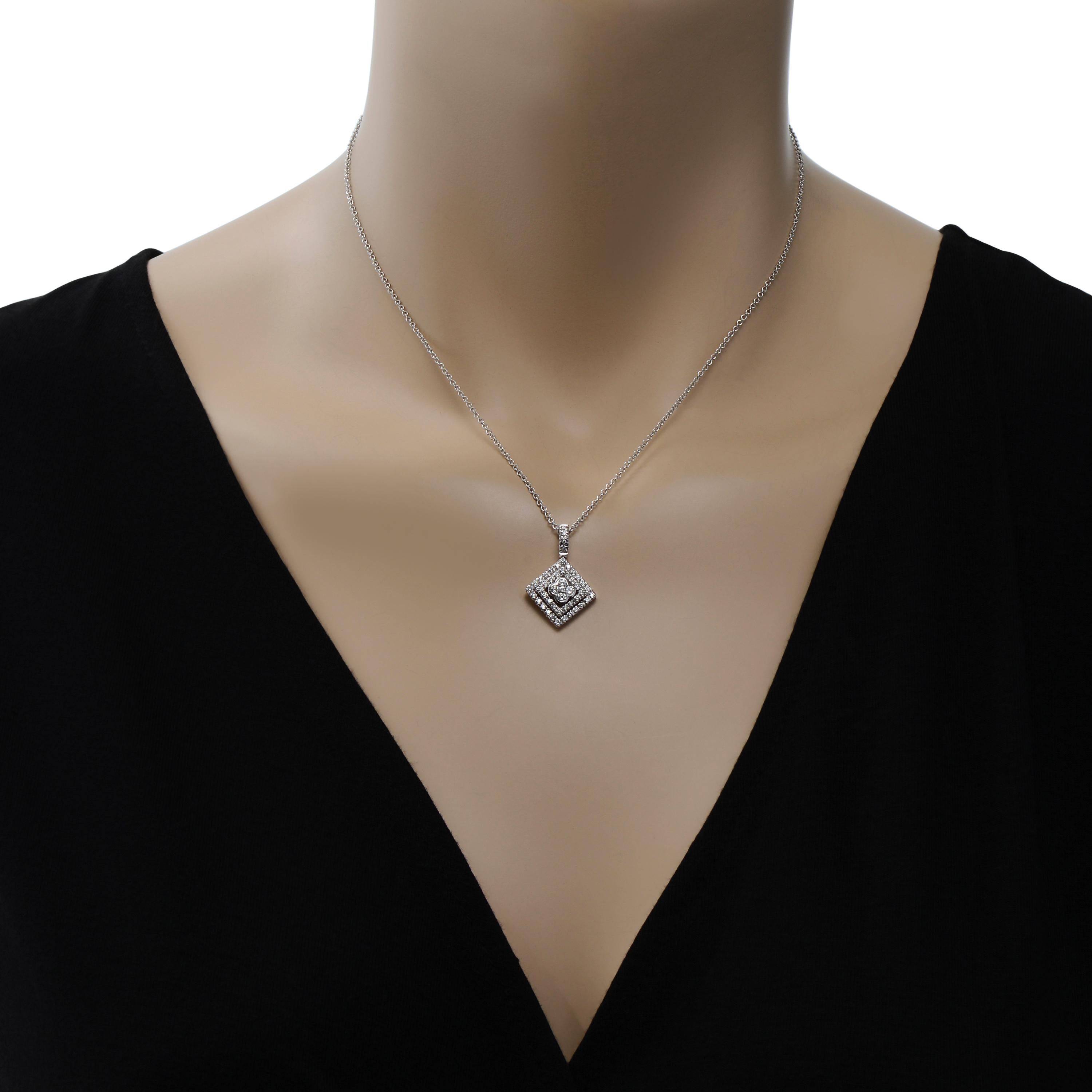 Piero Milano 18k White Gold Diamond Necklace For Sale at 1stDibs