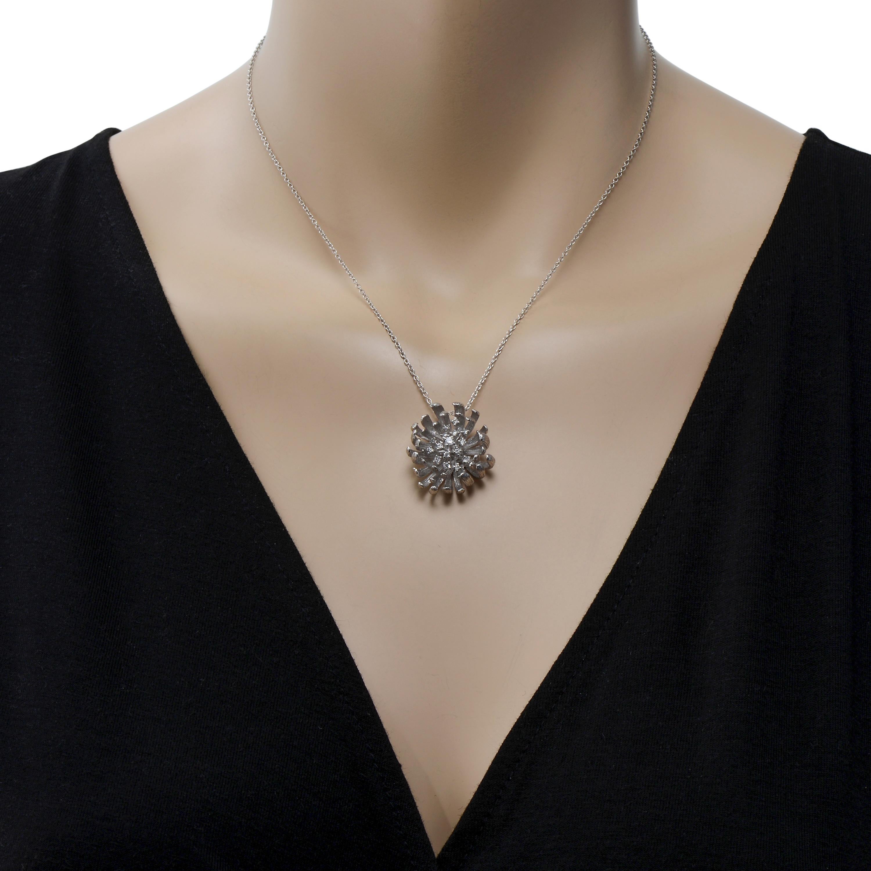 Piero Milano 18k White Gold Diamond Necklace For Sale at 1stDibs