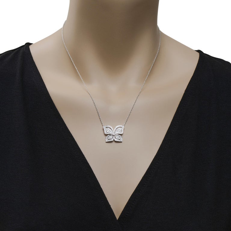 Piero Milano 18k White Gold Diamond Necklace For Sale at 1stDibs