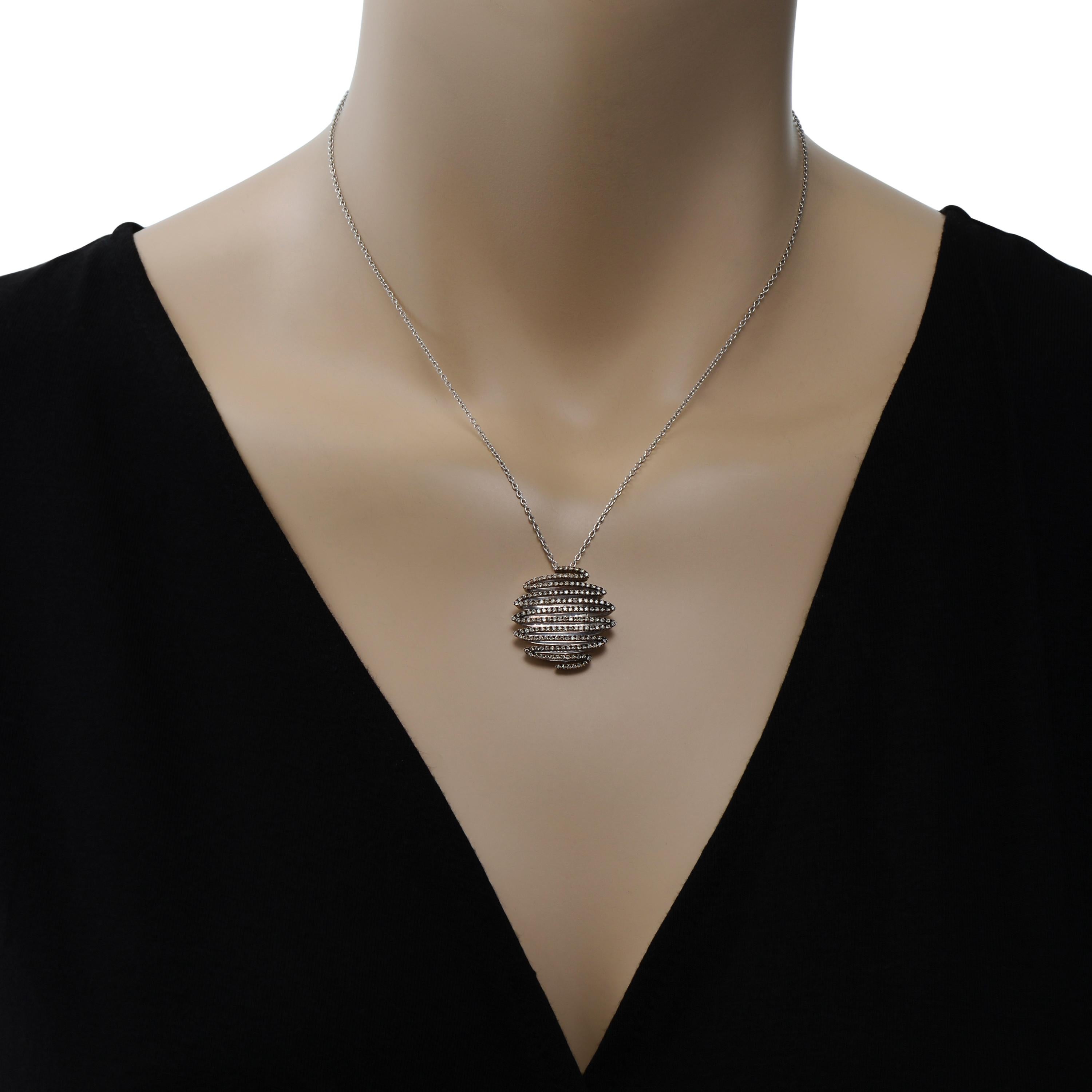 Piero Milano 18k White Gold Diamond Necklace For Sale at 1stDibs