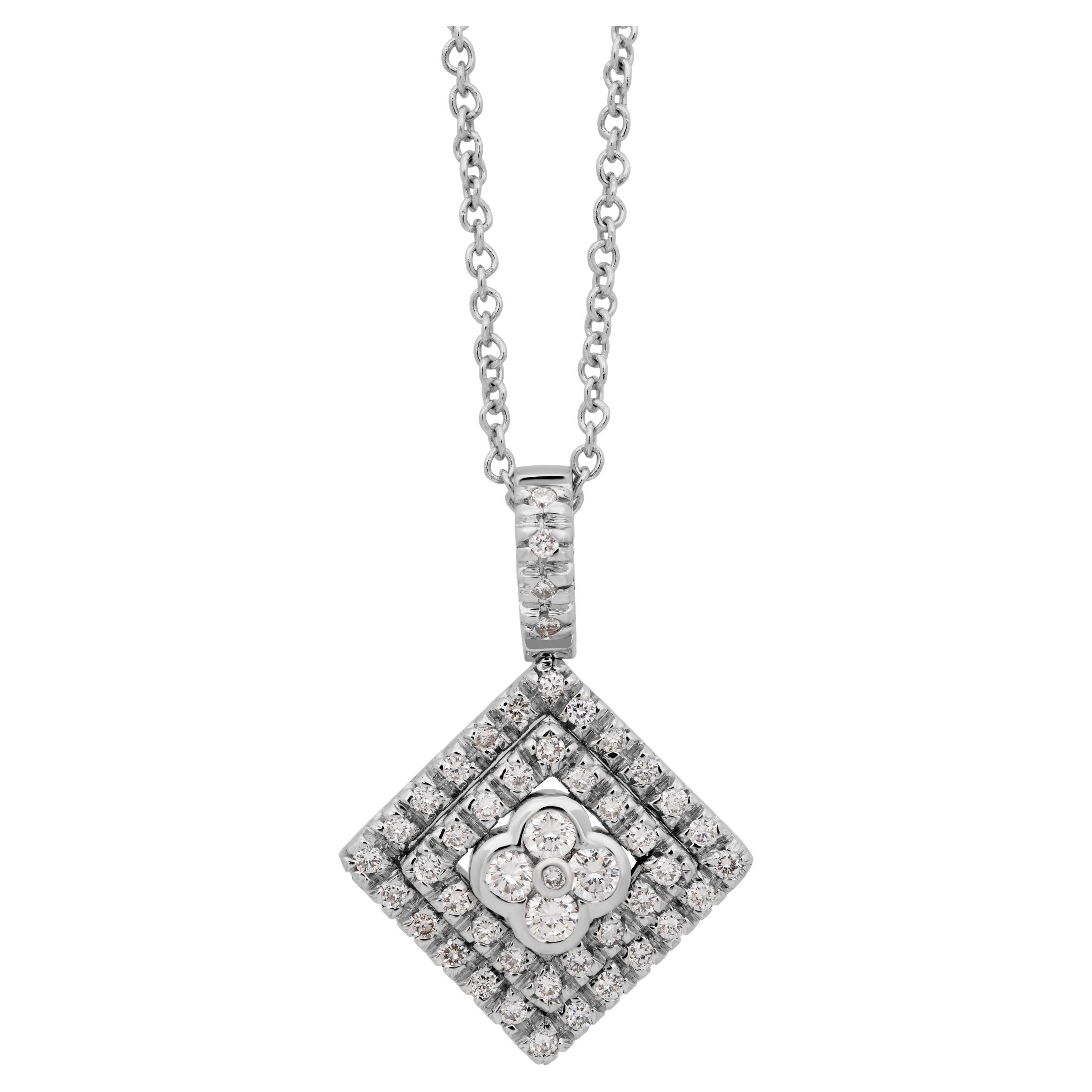 Piero Milano 18k White Gold Diamond Necklace For Sale at 1stDibs