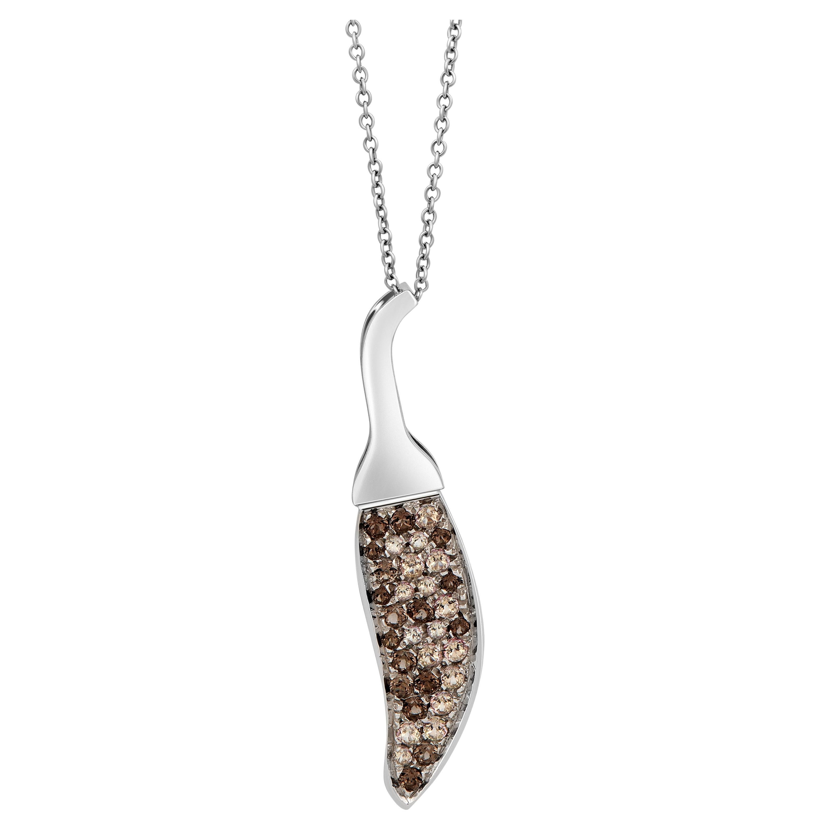 Piero Milano 18K White Gold Diamond Pendant Necklace For Sale at 1stDibs