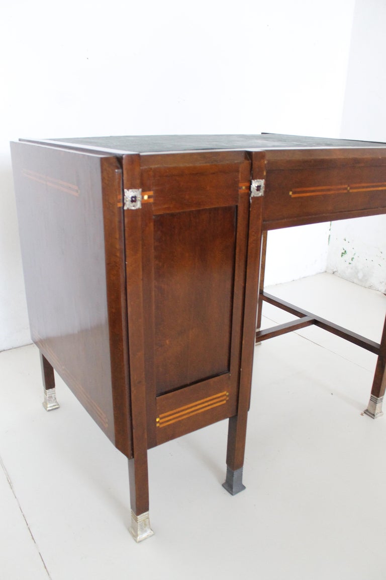 Piero Zen Small Desk with Maple and Mather of Pearl Inlays, Italy Milan ...