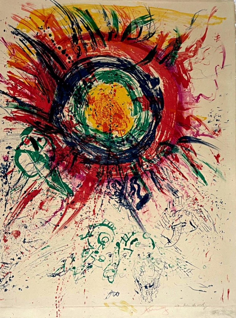 Pierre Alechinsky and Walasse Ting - Sun (hand signed by both Pierre ...