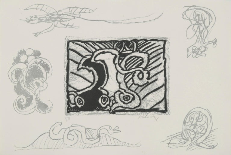 Pierre Alechinsky - Lino Litho BR, Planche IX For Sale at 1stDibs