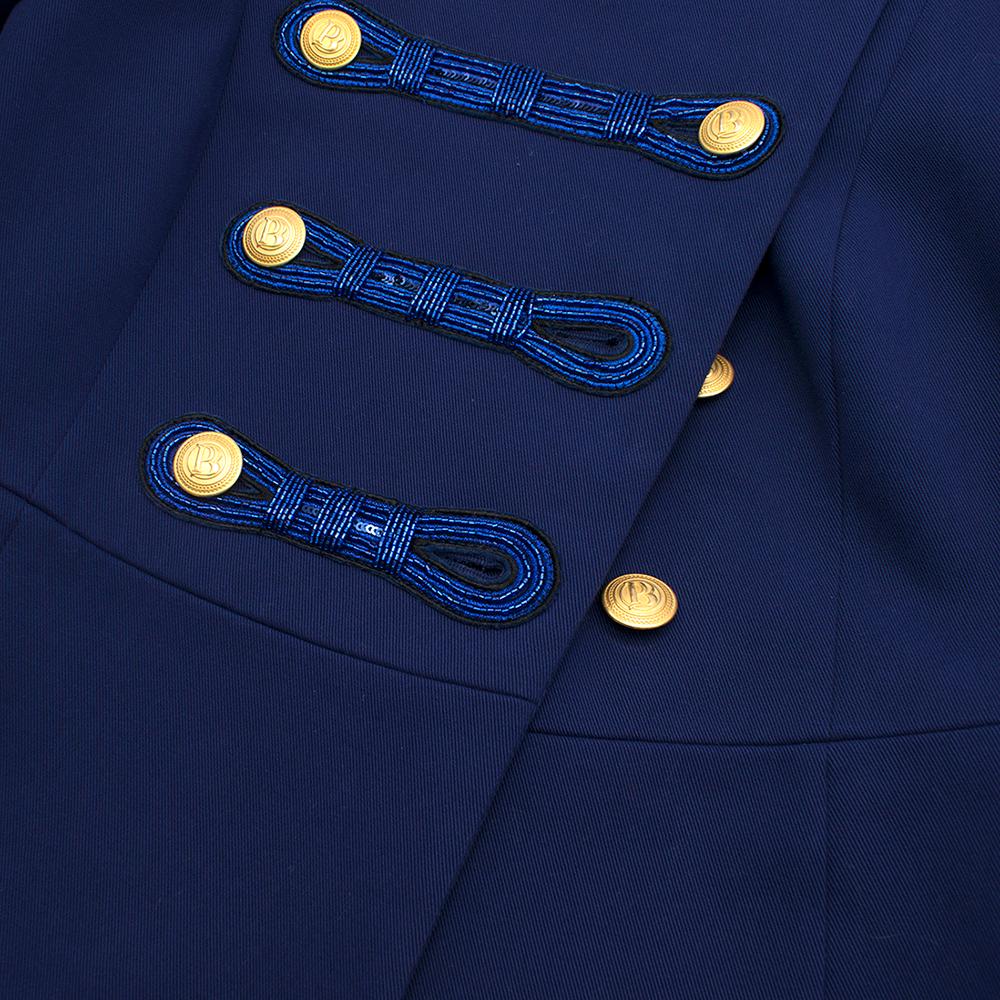 Pierre Balmain Blue Military Jacket XS For Sale at 1stDibs