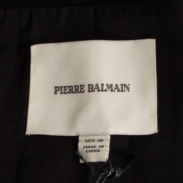 PIERRE BALMAIN blue wool DOUBLE BREASTED Coat Jacket 36 XS at 1stDibs