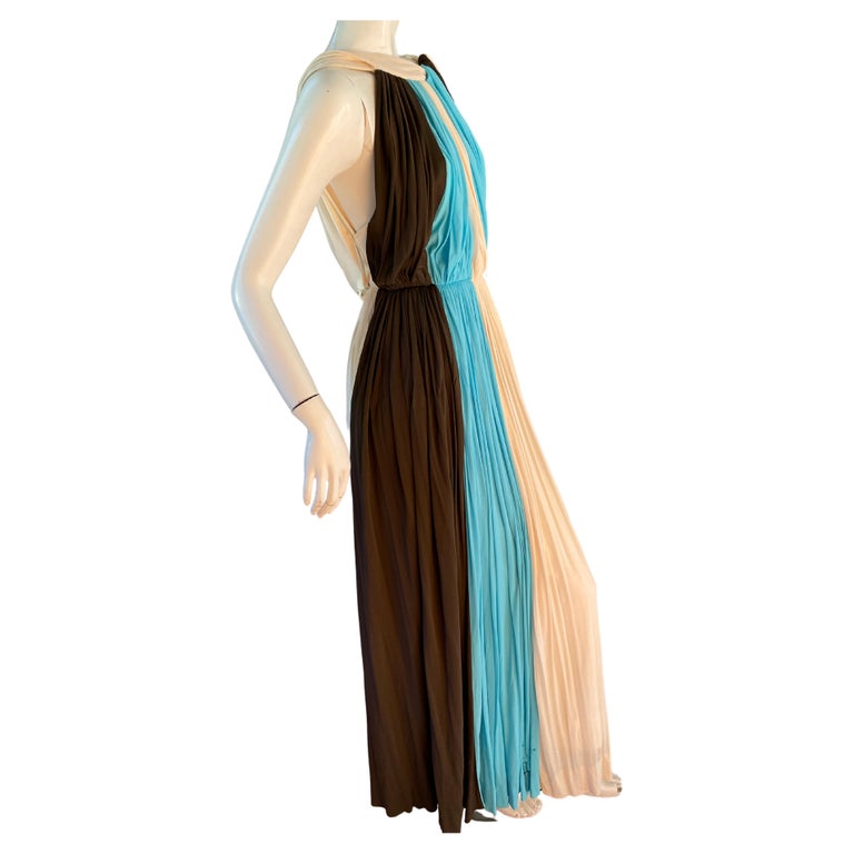 Pierre Balmain Haute Couture 1970's Colorblock Pleated "Acropole ...