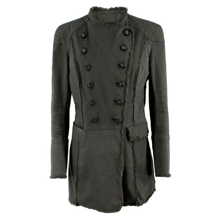 Pierre Balmain Khaki Military Jacket FR 38 at 1stDibs
