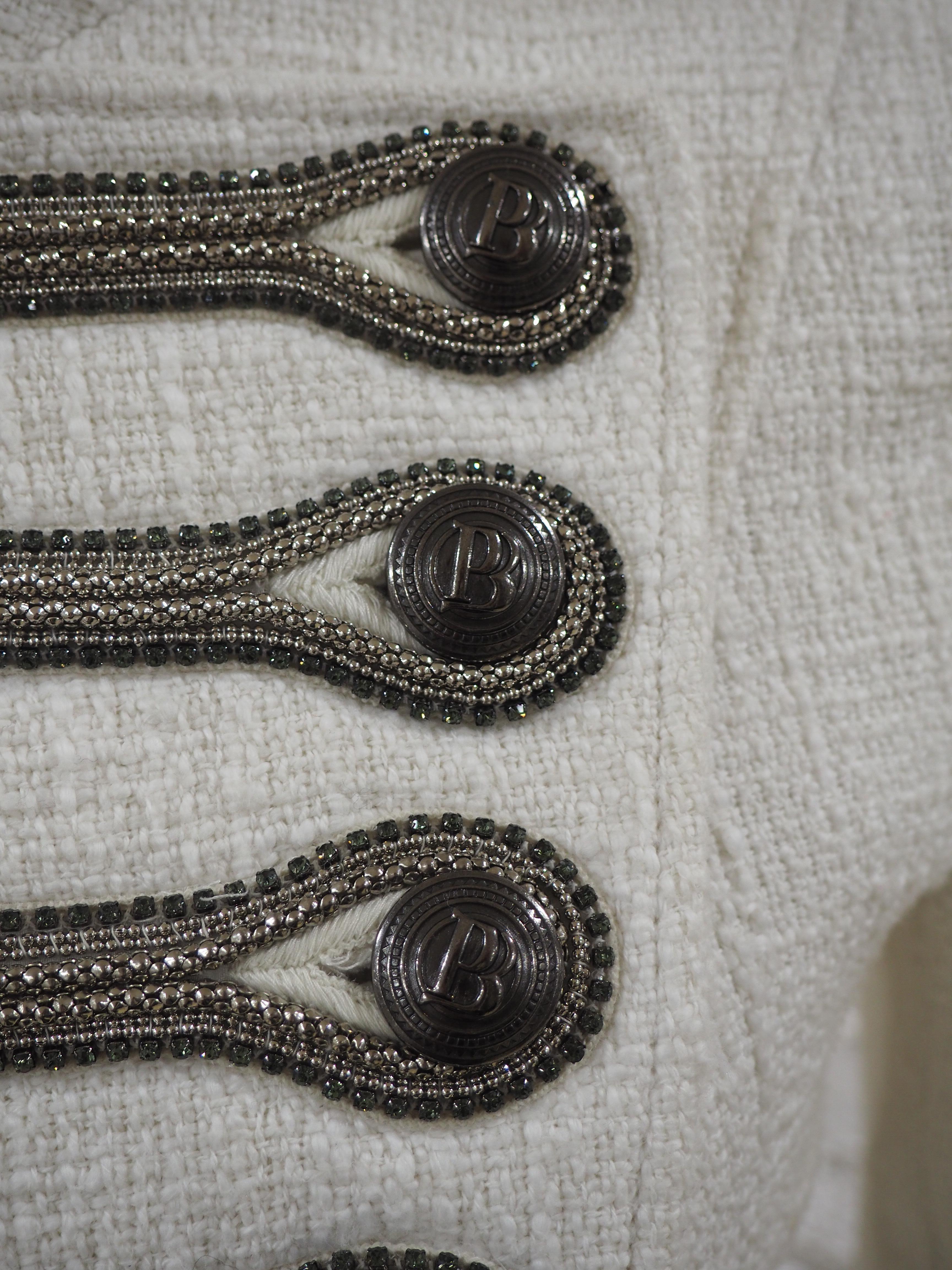 Pierre Balmain military-inspired white jacket at 1stDibs | balmain ...