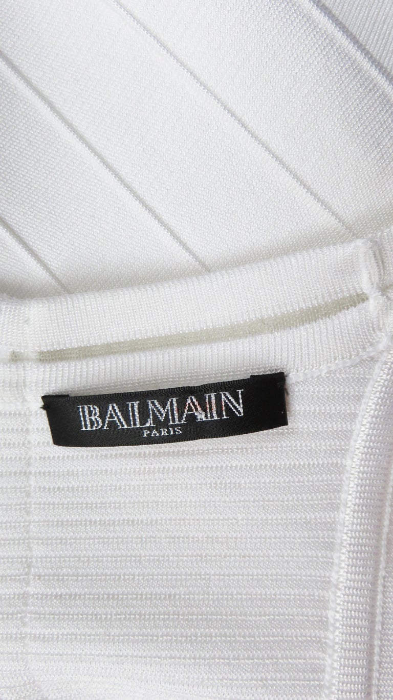 Pierre Balmain White Bodycon Dress For Sale at 1stDibs | white long ...