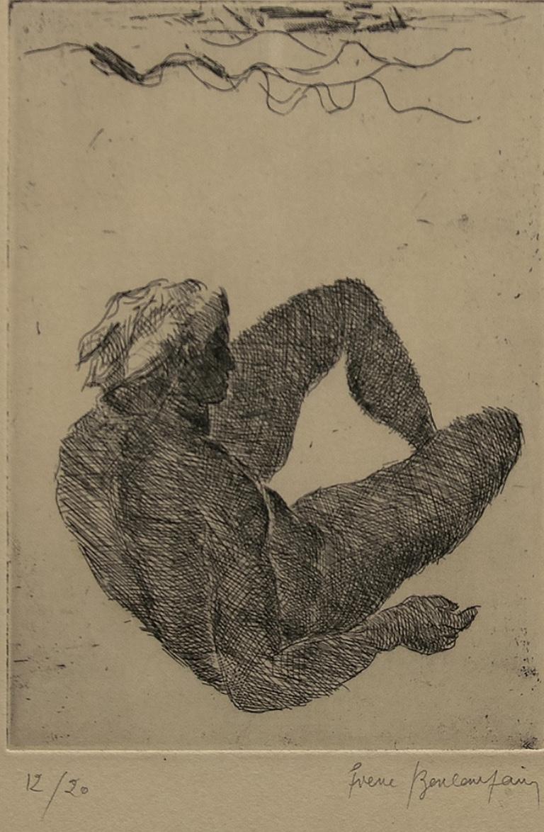 Pierre Boncompain - Woman at the Sea - Original Etching by Pierre ...