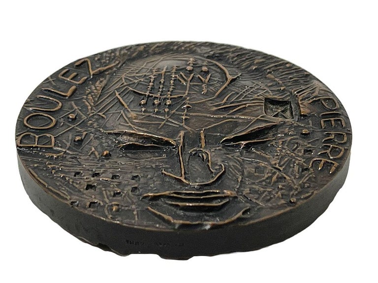 PIERRE BOULEZ, Bronze relief medallion by H.G. Adam, 1967 For Sale at ...
