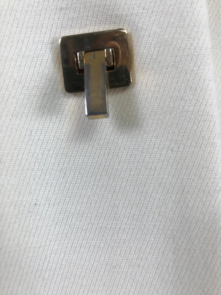 Pierre Cardin 1960s Off White Wool Coat with Metal Toggle Clasps Circle ...