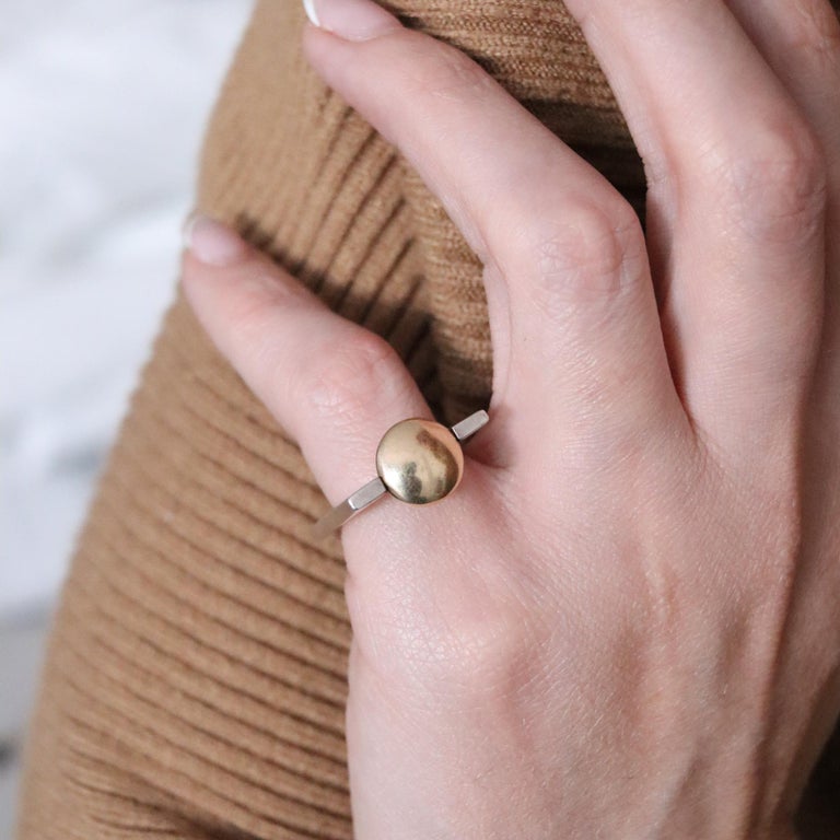 Pierre Cardin 1970 Paris Geometric Squared Ring in 14kt Yellow Gold and ...