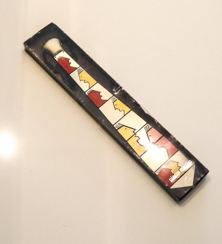 Pierre Cardin 1970 Paris Sculptural Artistic Metallic Tie in Enamel and ...