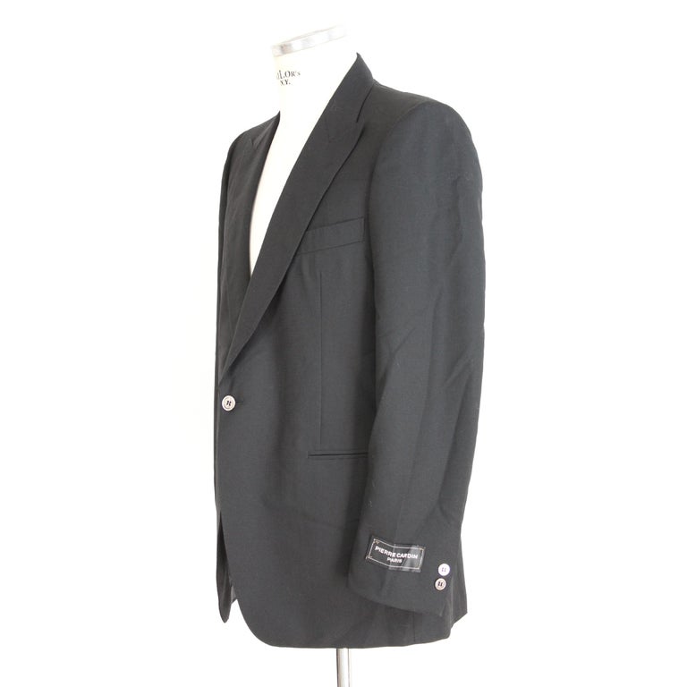 Pierre Cardin Black Cotton Evening Tuxedo Jacket For Sale at 1stDibs