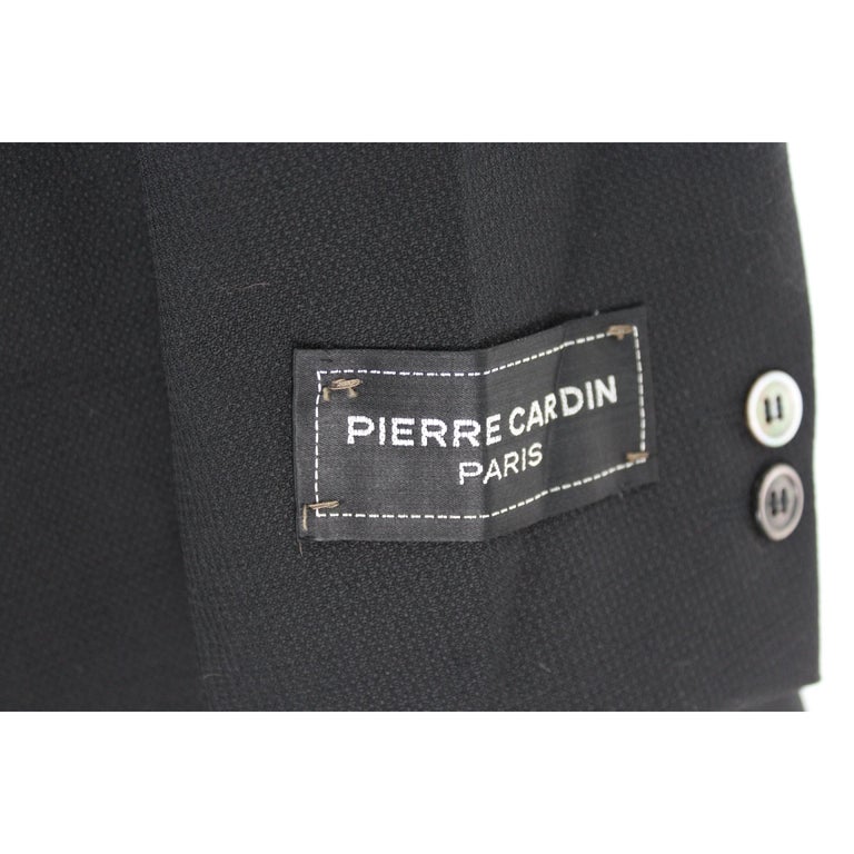 Pierre Cardin Black Cotton Evening Tuxedo Jacket For Sale at 1stDibs