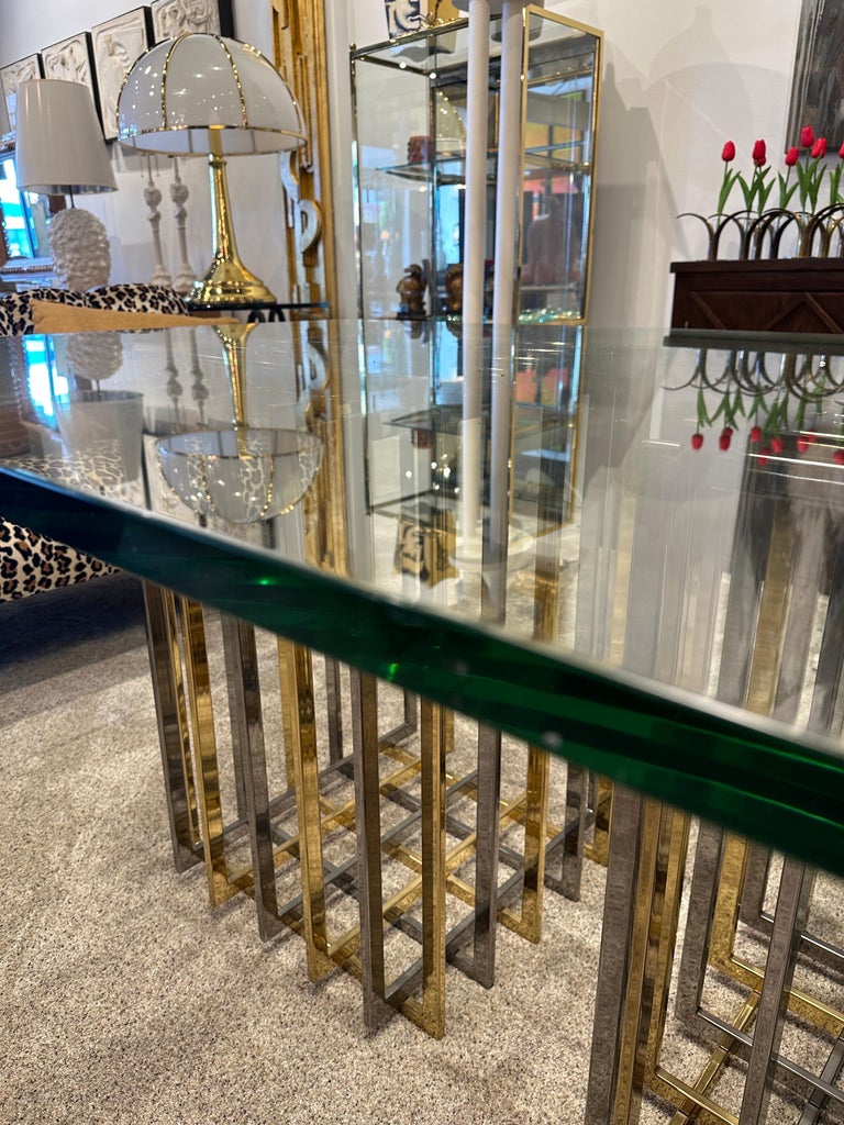 Pierre Cardin Cage Style Base Dining Table in Mixed-Metals For Sale at ...
