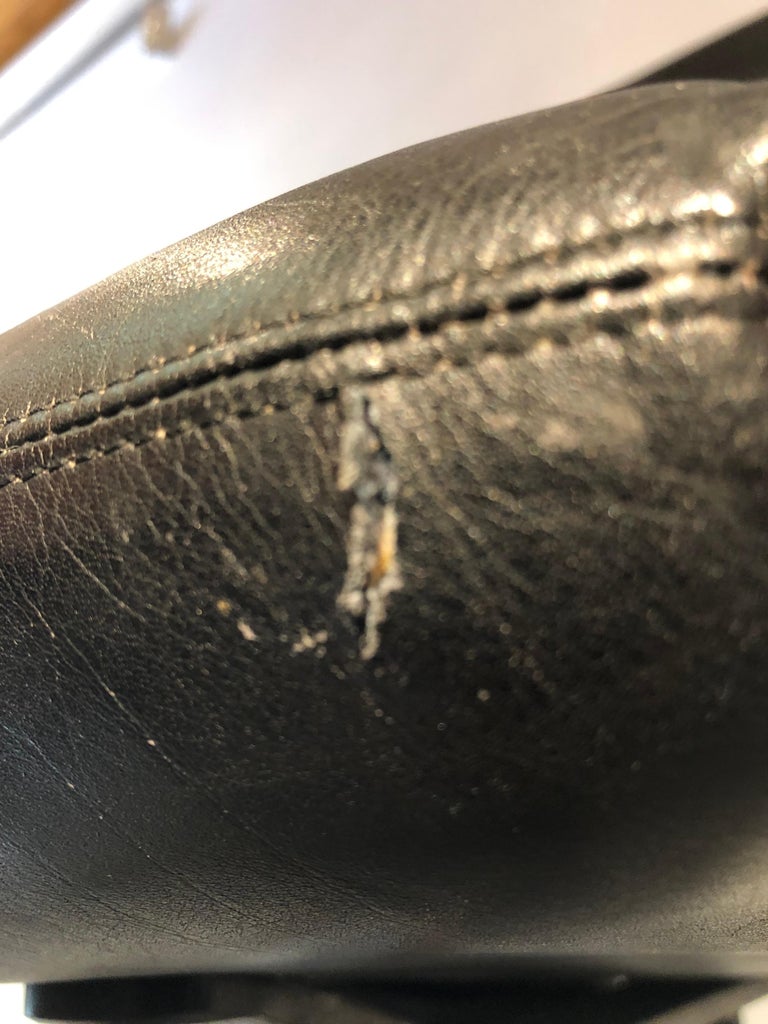 Pierre Cardin desk chair in leather and metal For Sale at 1stDibs