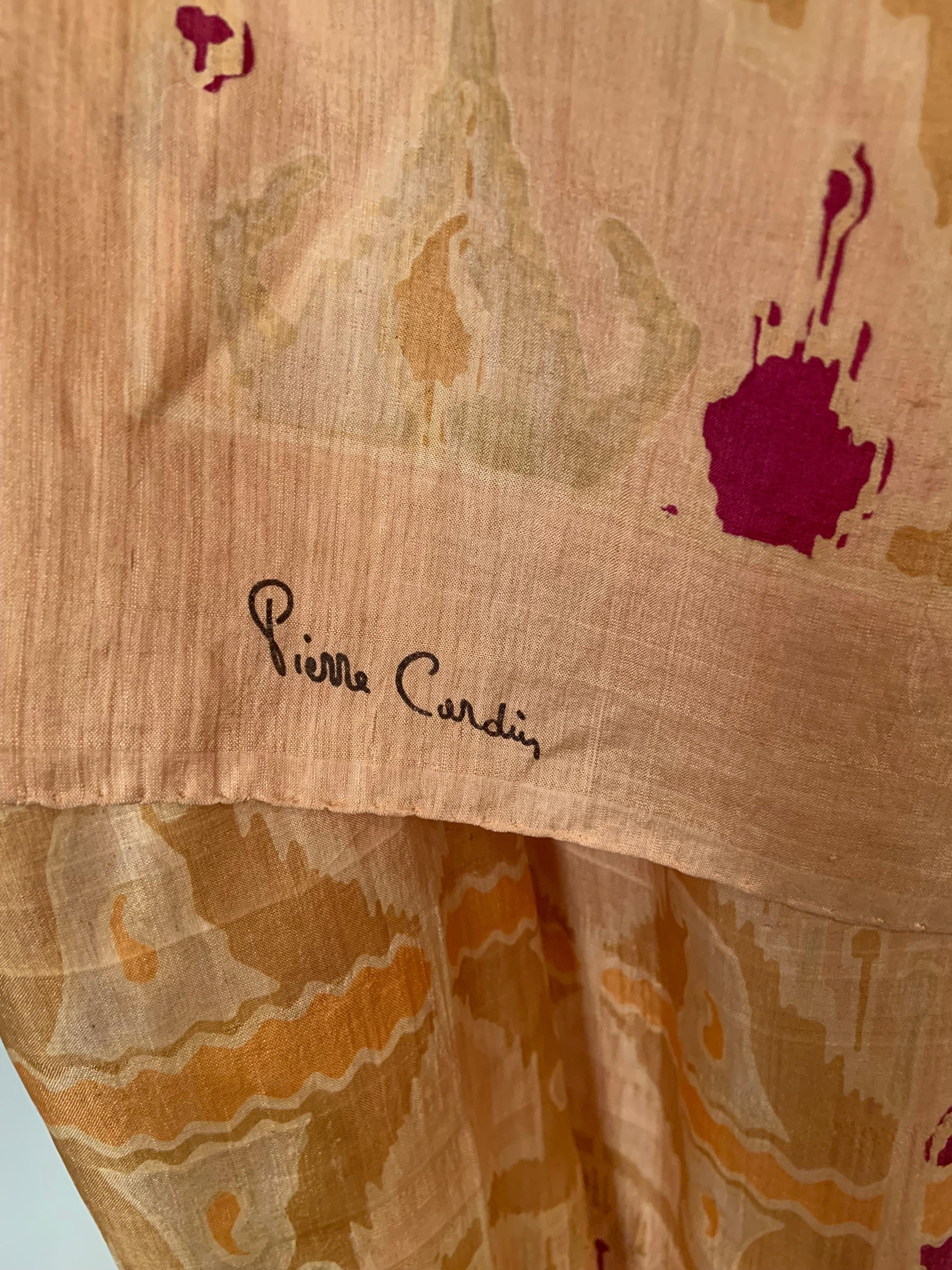 Pierre Cardin Ikat Inspired Rectangular Silk Shawl For Sale at 1stDibs