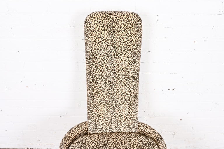 Pierre Cardin Leopard Print Upholstered High Back Dining Chairs, Set of ...