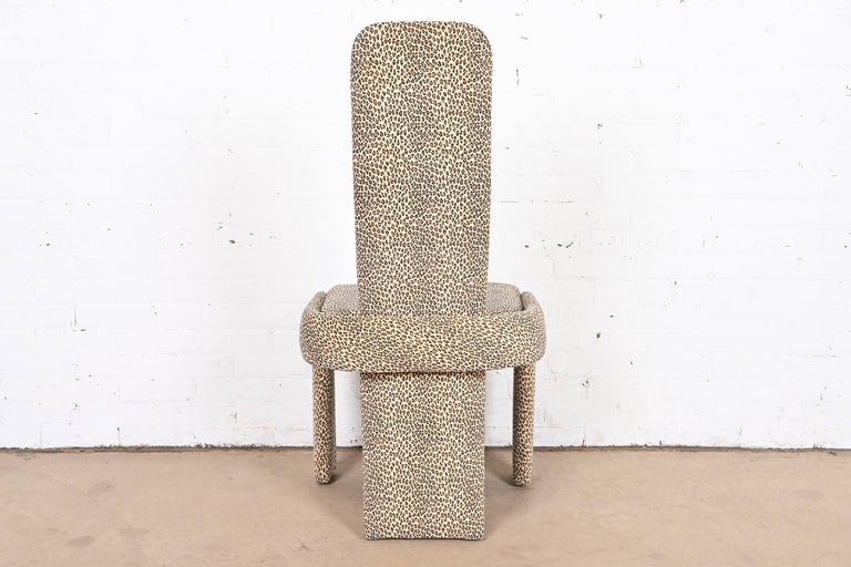 Pierre Cardin Leopard Print Upholstered High Back Dining Chairs, Set of ...