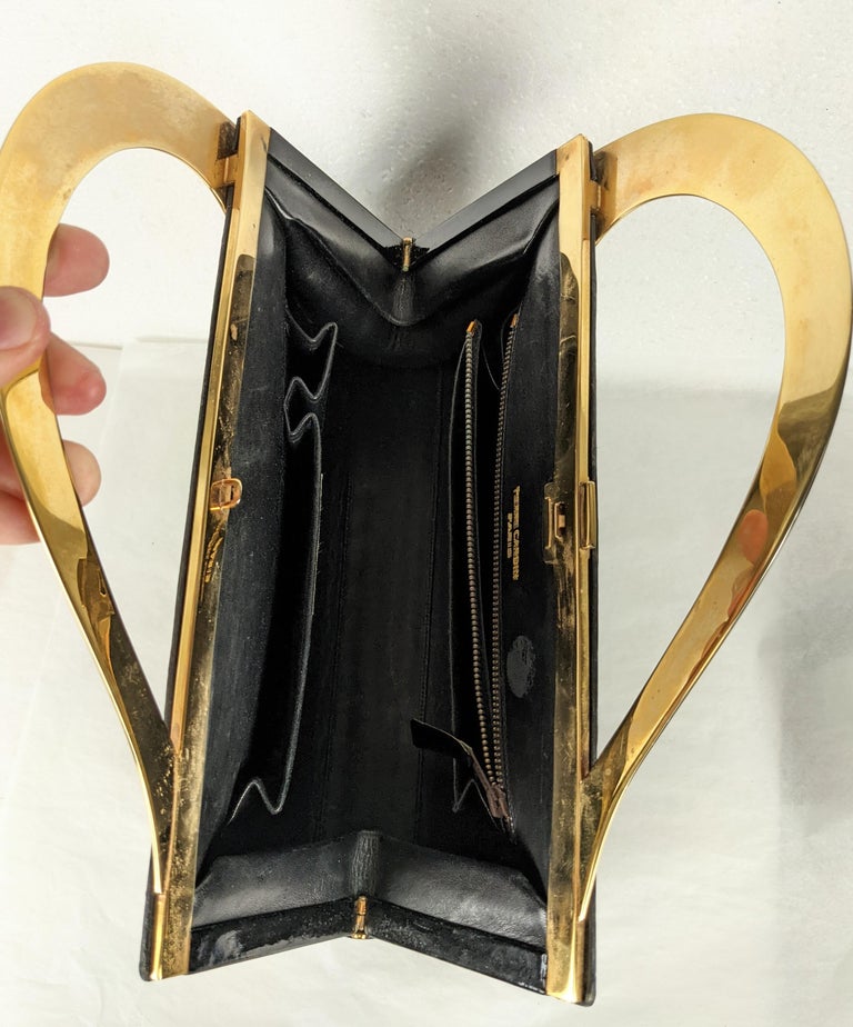 Pierre Cardin Logo Top Handle Patent Bag For Sale at 1stDibs