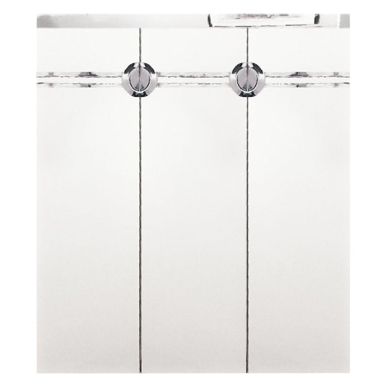 Pierre Cardin White and Chrome three-section Cabinet, Chest of Drawers ...